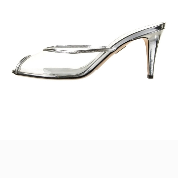 Tamara Mellon | Shoes | Tamara Mellon Silver Womens Heeled Open Back ...